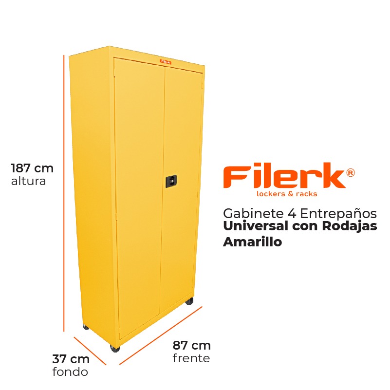 Gabinete Universal 4E con Ruedas de Carga 3″ -GR – Gabinetes Metálicos ...